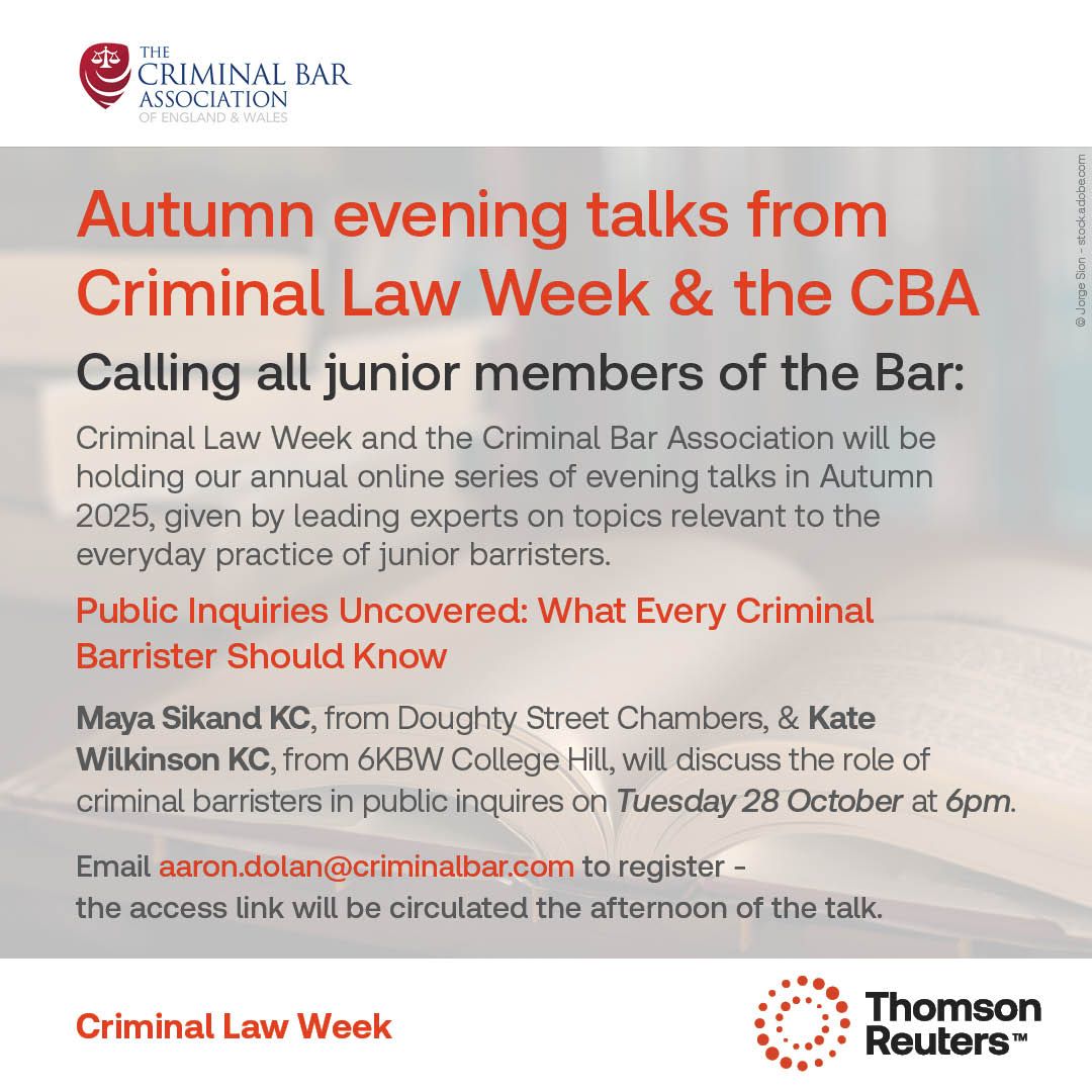 Join Kate Wilkinson KC and Maya Sikand KC for an Autumn Evening Talk ...